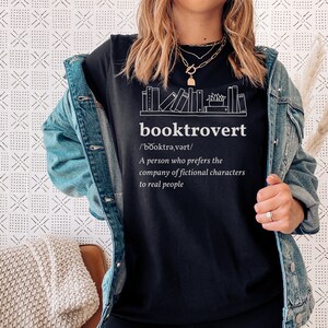 Booktrovert Definition Shirt Minimalist Bookish Shirt Subtle Book Lover ...