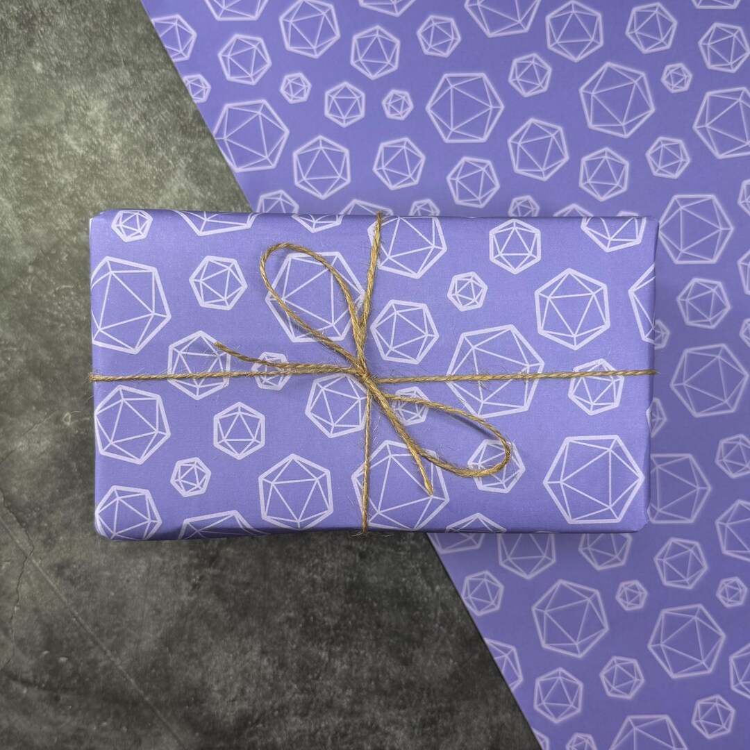 Purple D20 Dice Gift Wrap: Dungeons & Dragons Wrapping Paper - Etsy