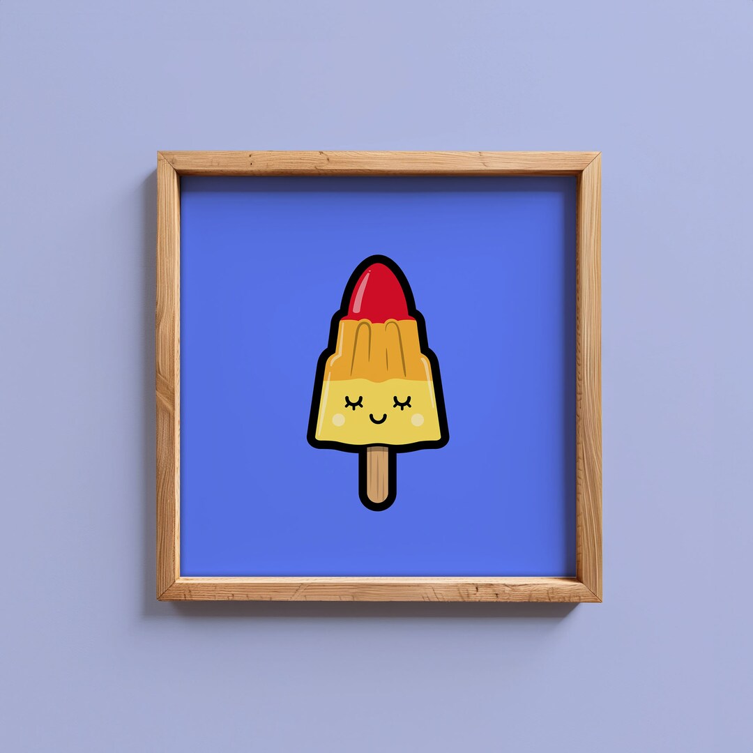 Rocket Lolly Bright & Cute Square Print, Summer Design, Minimalist ...