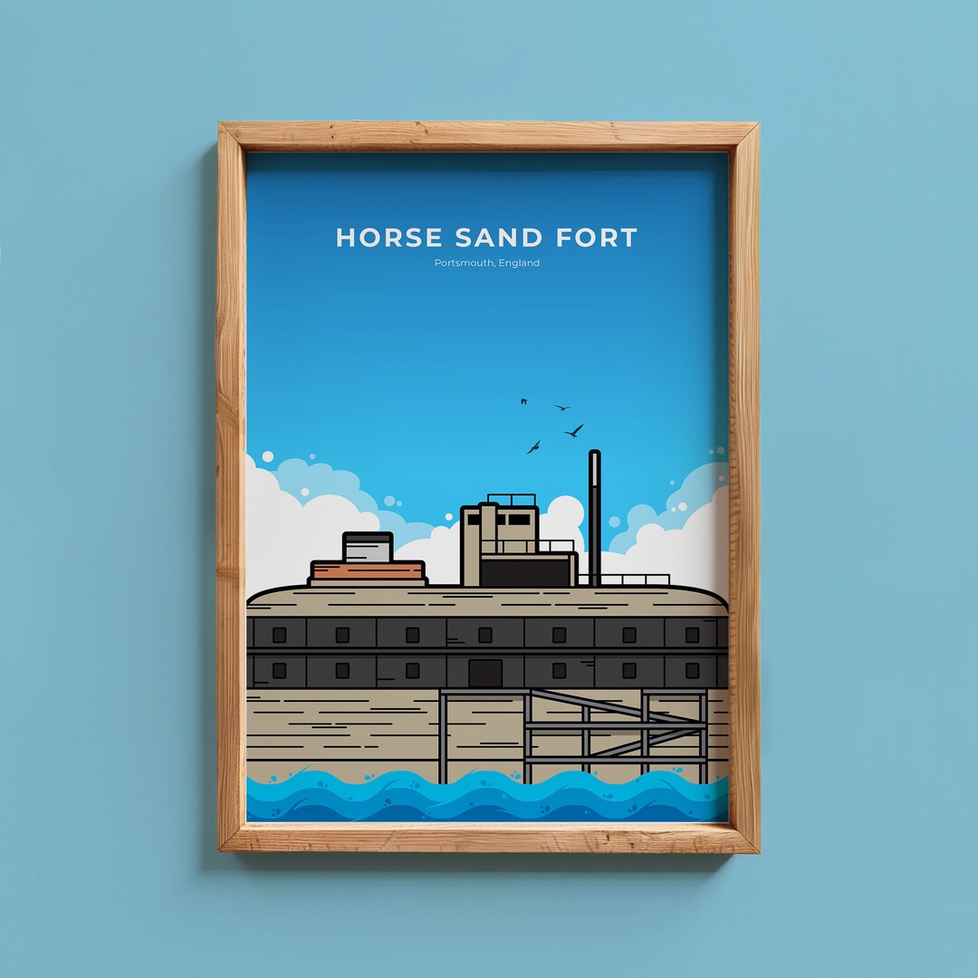Pferd Sand Fort Fine Art Papierdruck Portsmouth Print, Hampshire Poster ...