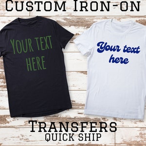 Custom Iron on Heat Transfer Vinyl Iron on Decal - Etsy