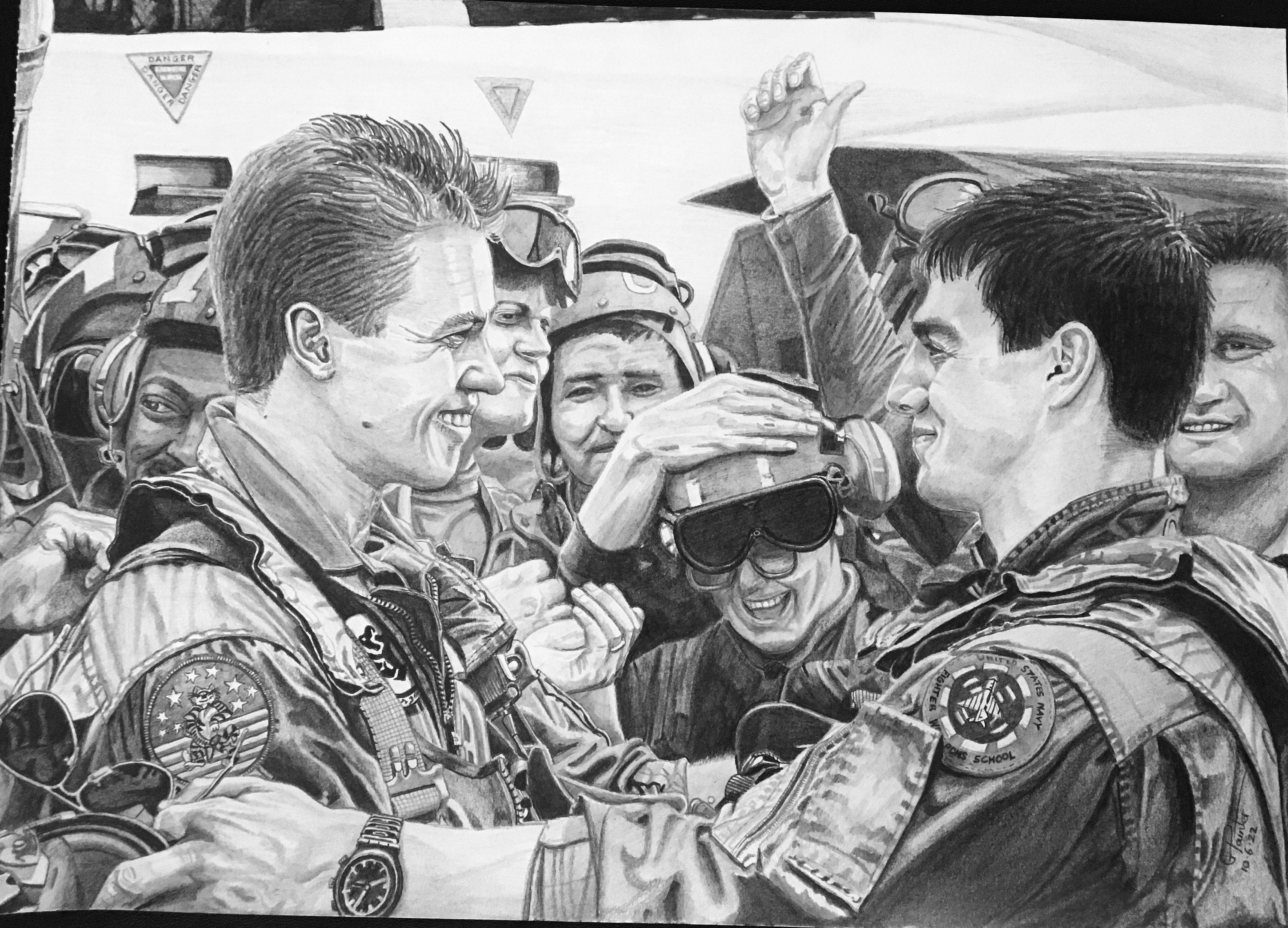TOPGUN. Iceman & Maverick. Fine Art Pencil Print. - Etsy
