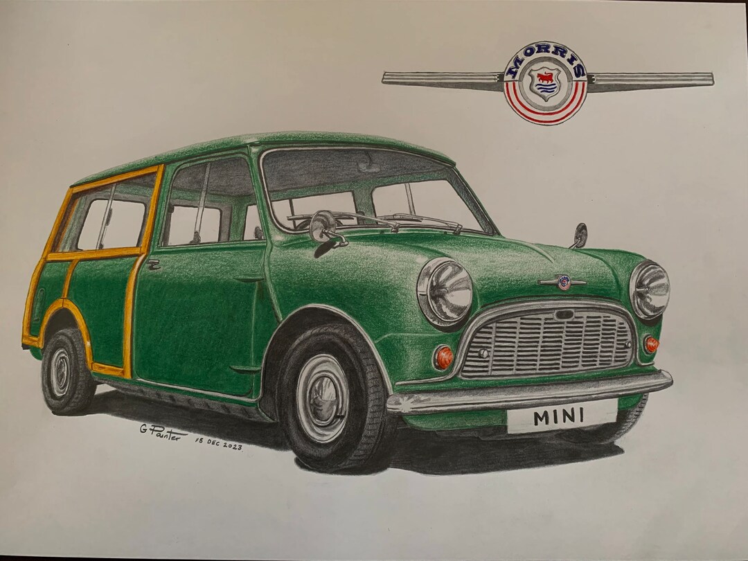 Morris Mini Woody Traveller. A Fine Art Pencil Drawing Print - Etsy UK