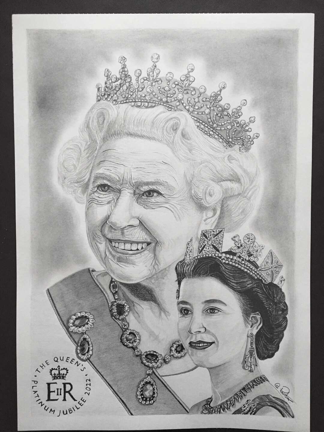 H.M the Queens Platinum Jubilee 2022. Fine Art Pencil Print. - Etsy