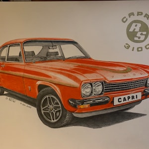 Ford Capri RS 3100. A Fine Art Pencil Drawing Print - Etsy