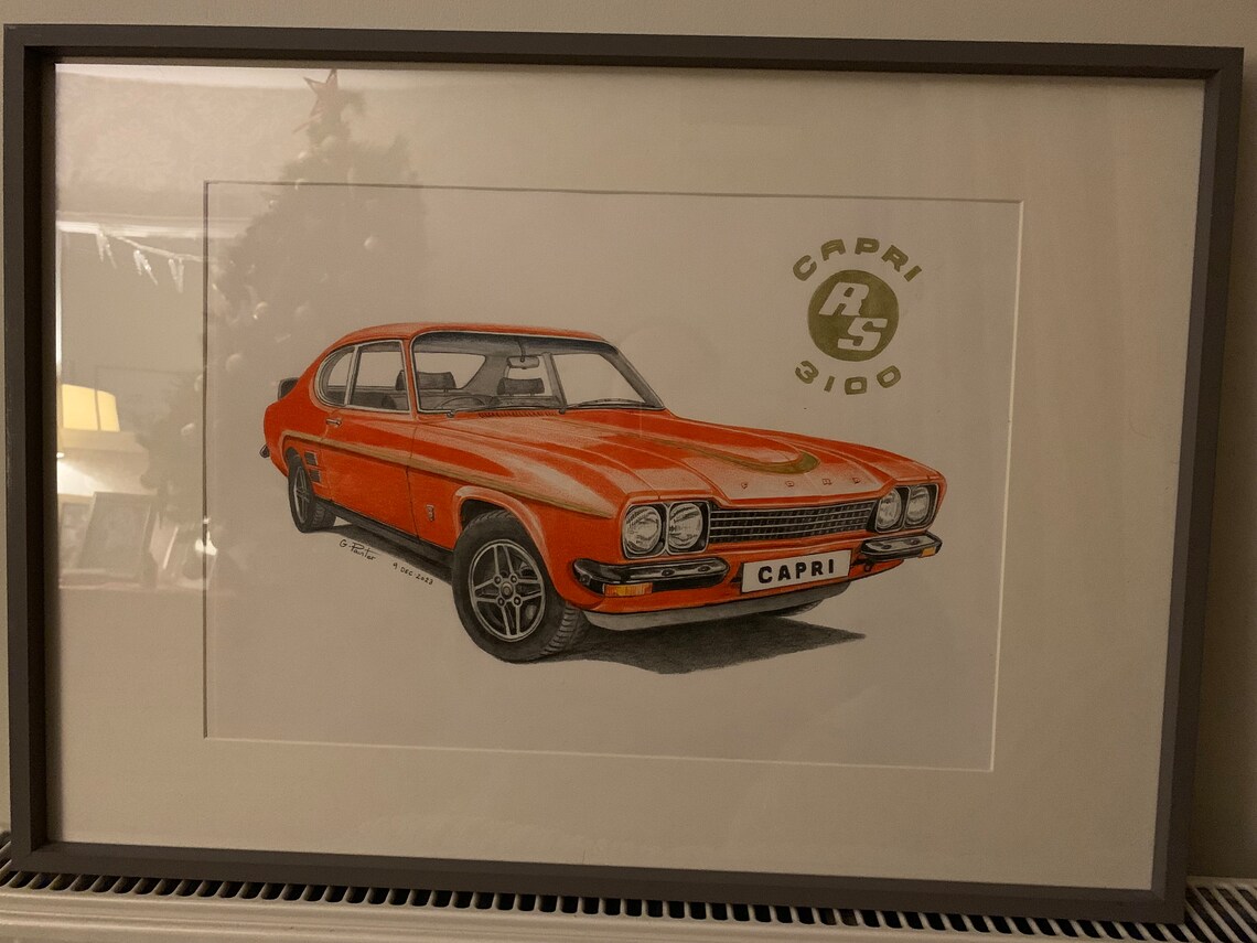 Ford Capri RS 3100. A Fine Art Pencil Drawing Print - Etsy UK