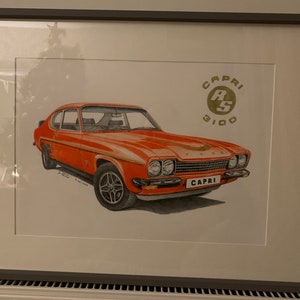 Ford Capri RS 3100. A Fine Art Pencil Drawing Print - Etsy