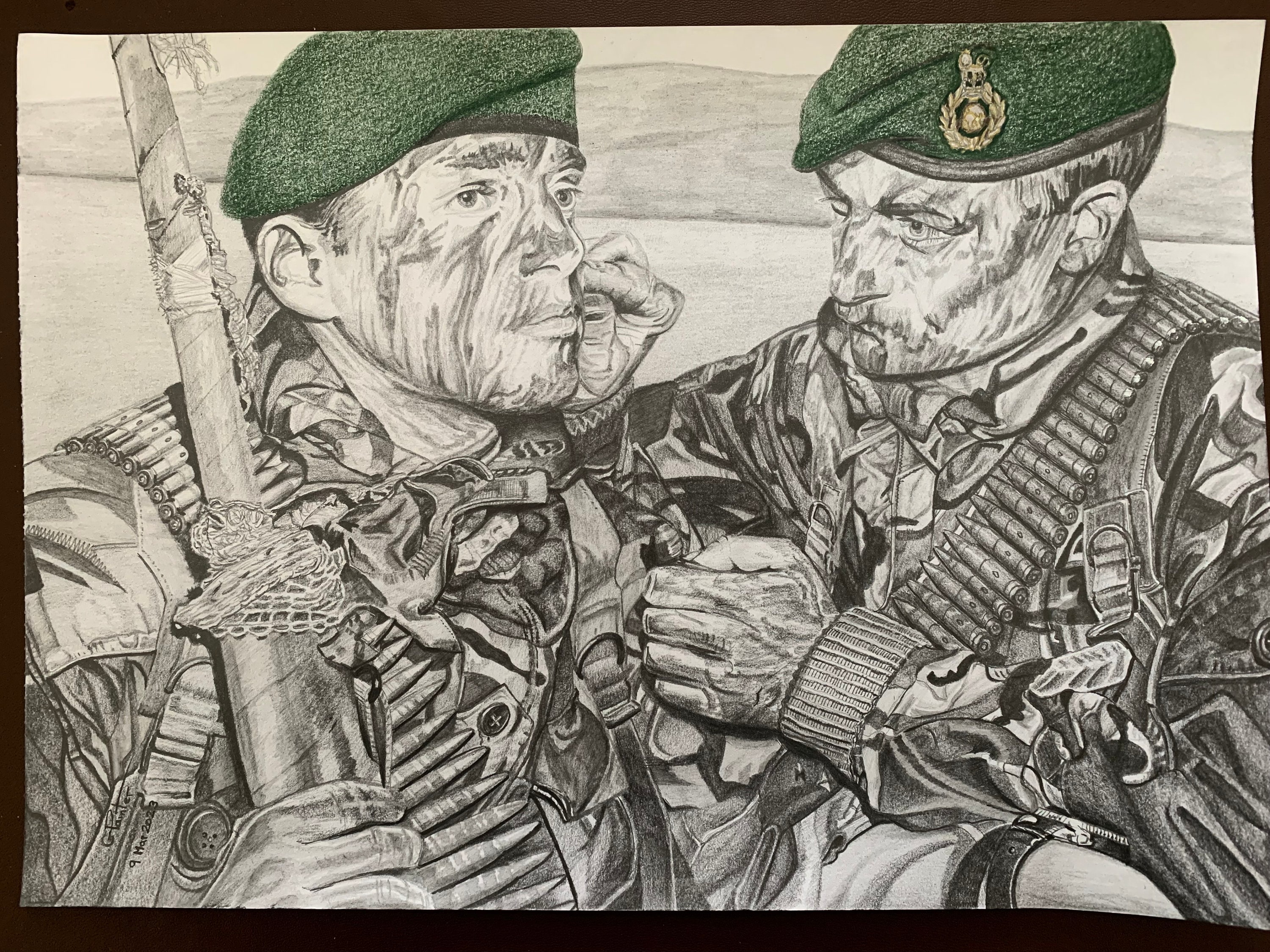 Royal Marine Commandos, C1982 Falklands Campaign. Fine Art Pencil ...