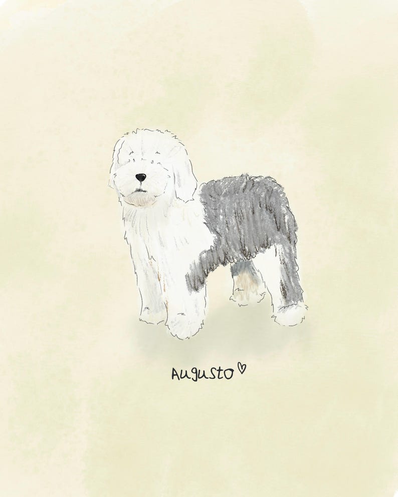 CUSTOM Cute Pet Portrait | Hand Drawn Dog Portrait From Photo | Dog Mom ...