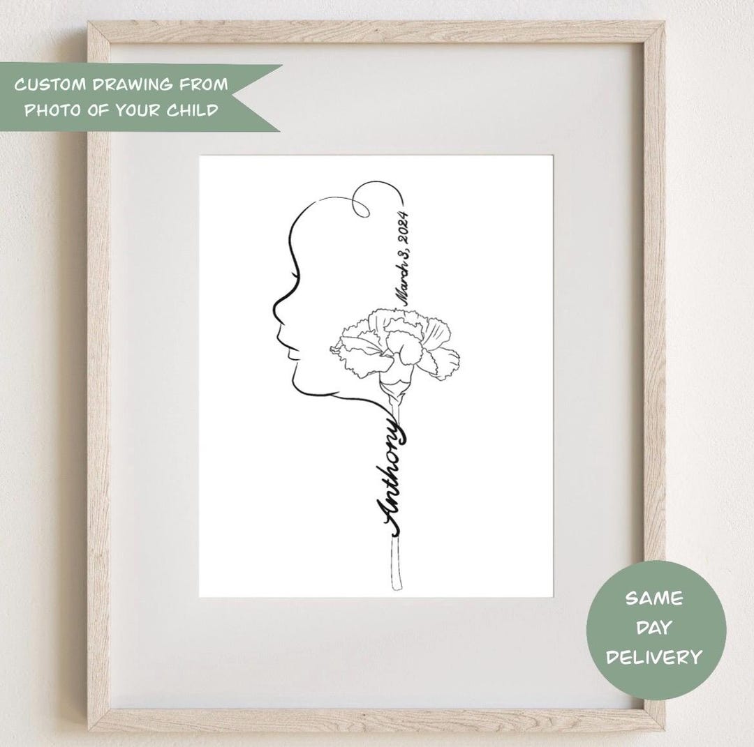 CUSTOM Side Profile / Baby Line Drawing / Baby Tattoo / Hand Drawn ...