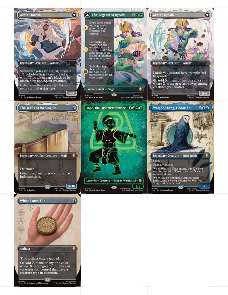 Proxy ATLA High Value Cards - Etsy