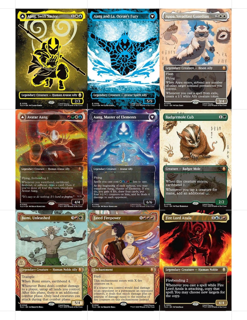 Proxy ATLA High Value Cards - Etsy