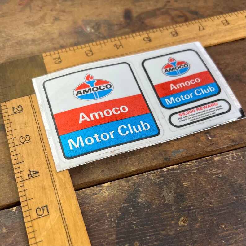 Amoco Motor Club Decal, New Old Stock 1960s and 1970s Amoco Motor Club ...