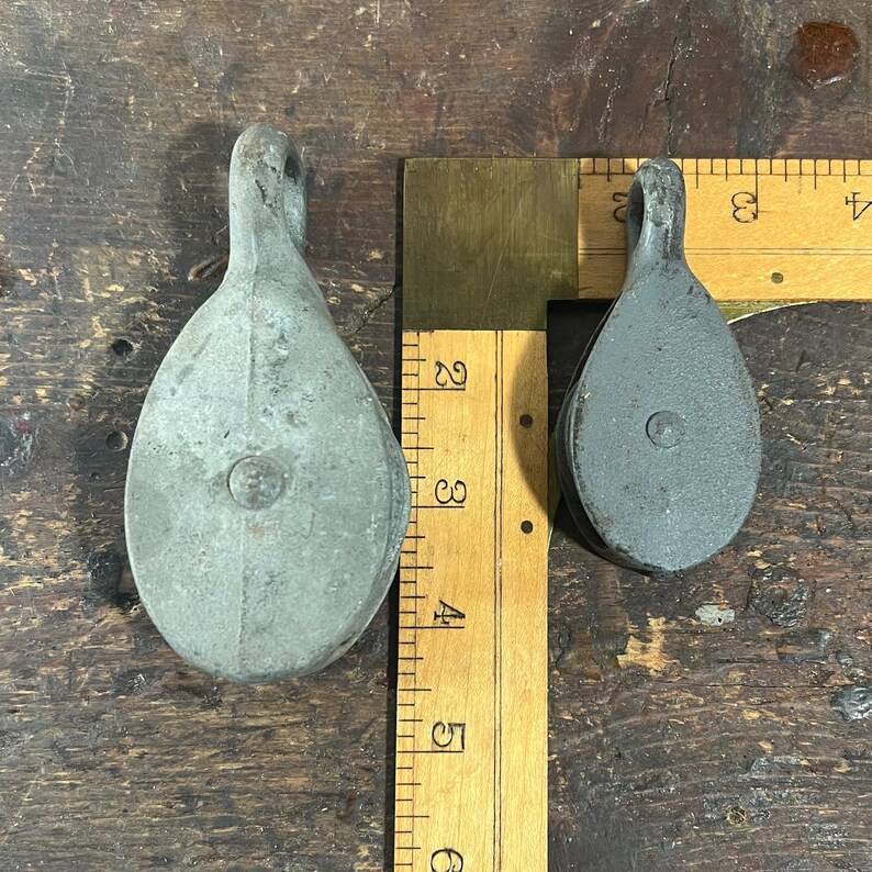 Vintage Industrial Decor, Old Gray Metal Pulleys - Etsy