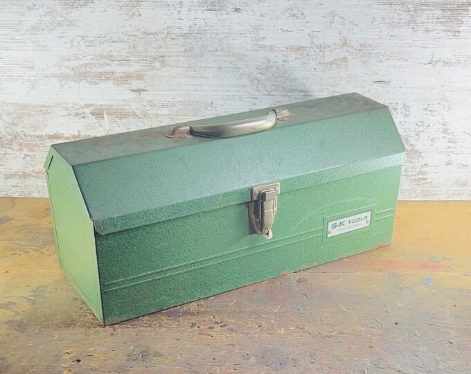 Vintage Green Metal Toolbox, Industrial Storage S-K Tools - Etsy