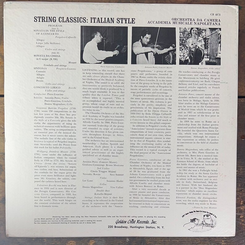 Classic Italian Records, Vintage Vinyl; Mario Lanza, Giuseppe Di ...