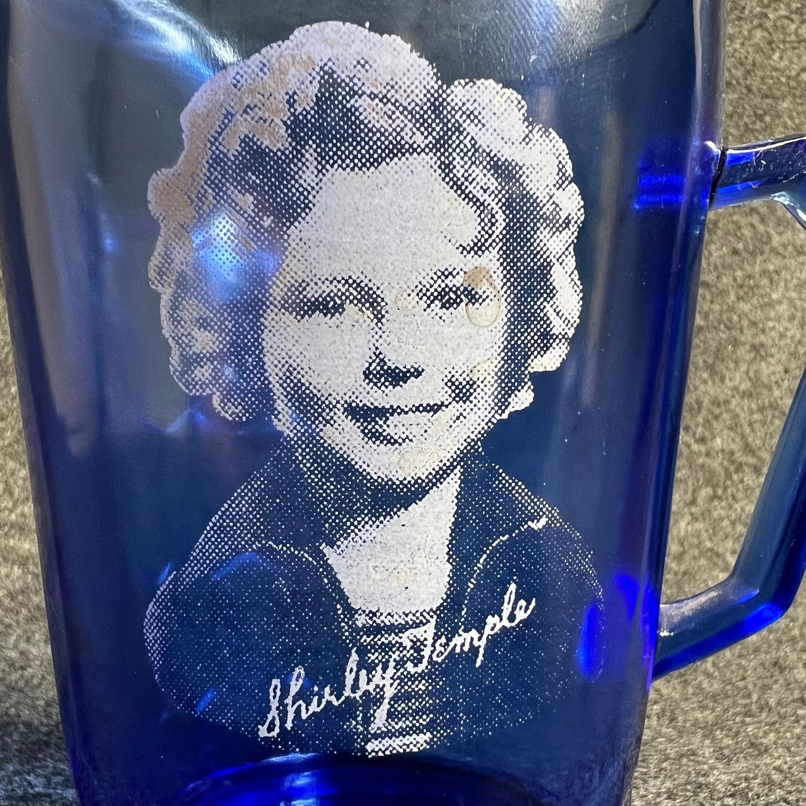 Vintage Cobalt Blue Shirley Temple Depression Glass Pitcher, Glass ...
