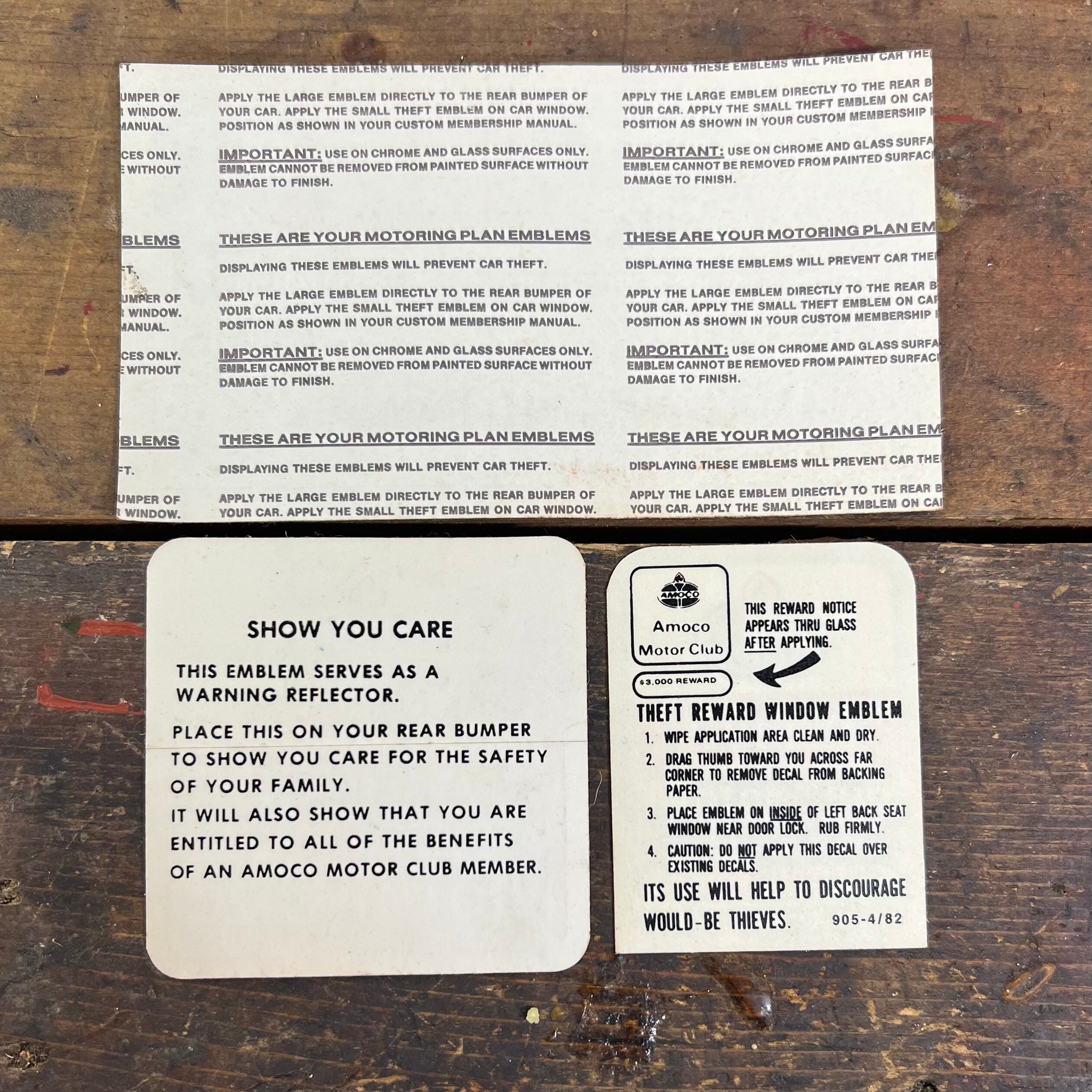 Amoco Motor Club Decal, New Old Stock 1960s and 1970s Amoco Motor Club ...