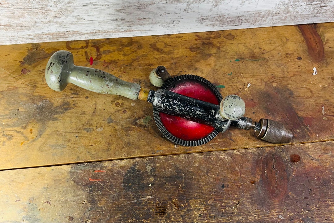 Antique Hand Drill, Vintage Eggbeater Drill for Farmhouse Decor, Made ...