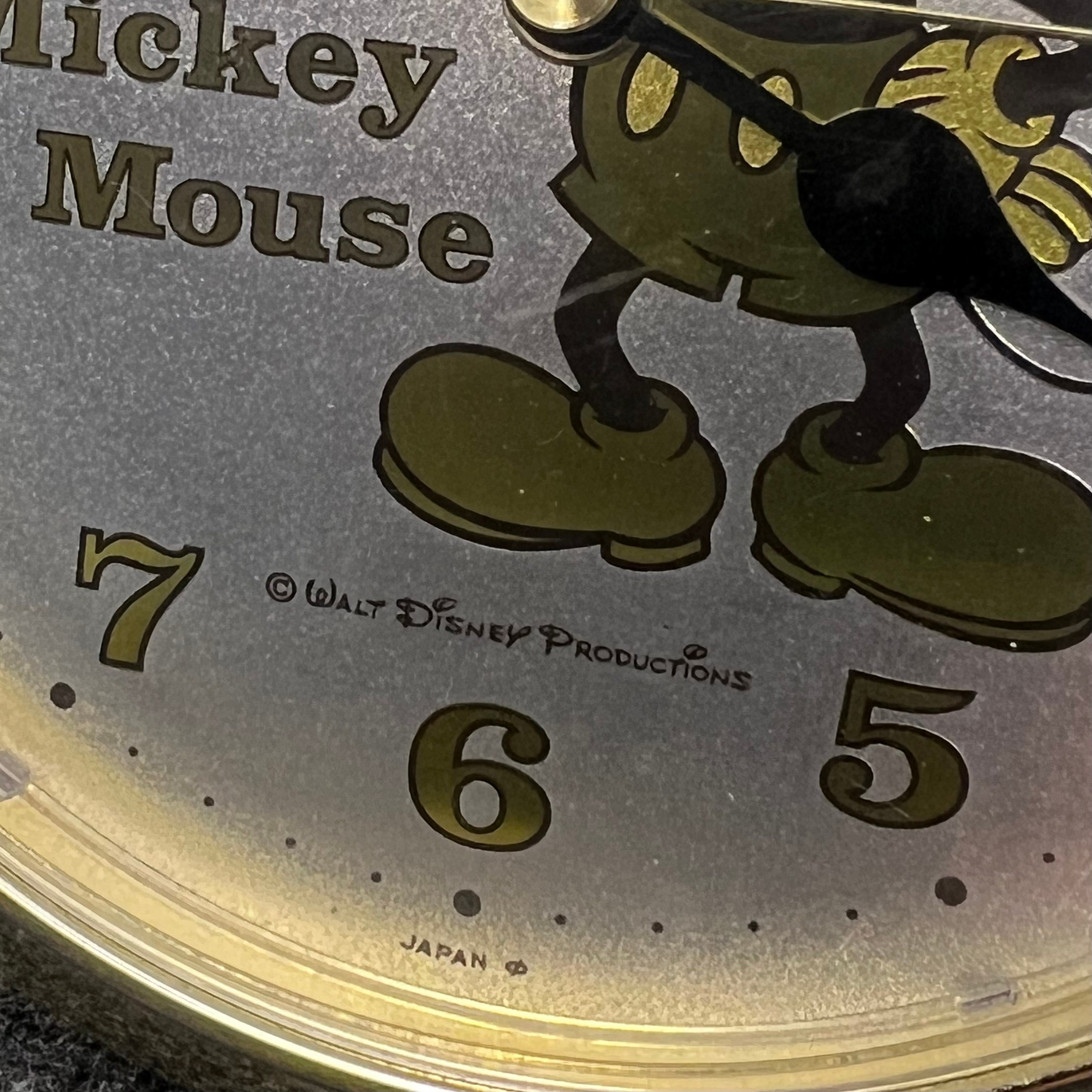 1970s Mickey Mouse Clock Shaped Like Pocket Watch, Gold-tone Quartz ...