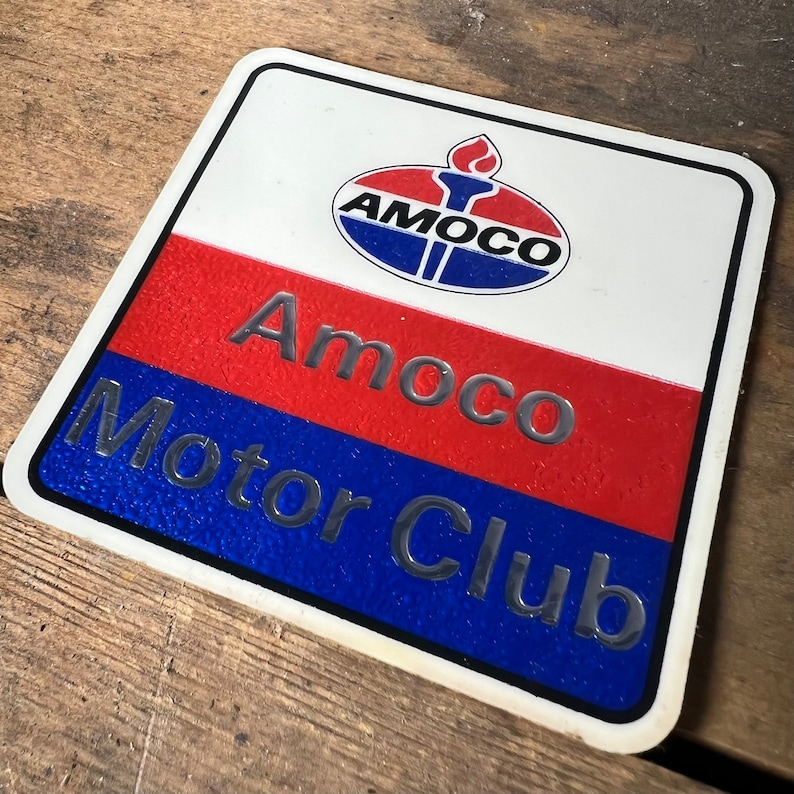 Amoco Motor Club Decal, New Old Stock 1960s and 1970s Amoco Motor Club ...