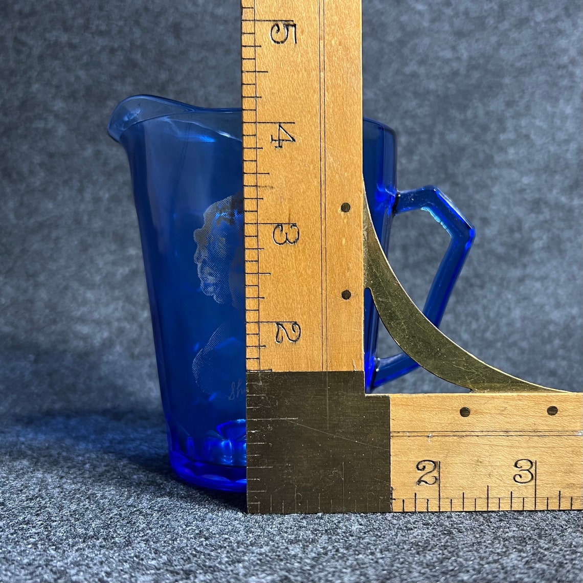 Vintage Cobalt Blue Shirley Temple Depression Glass Pitcher - Etsy