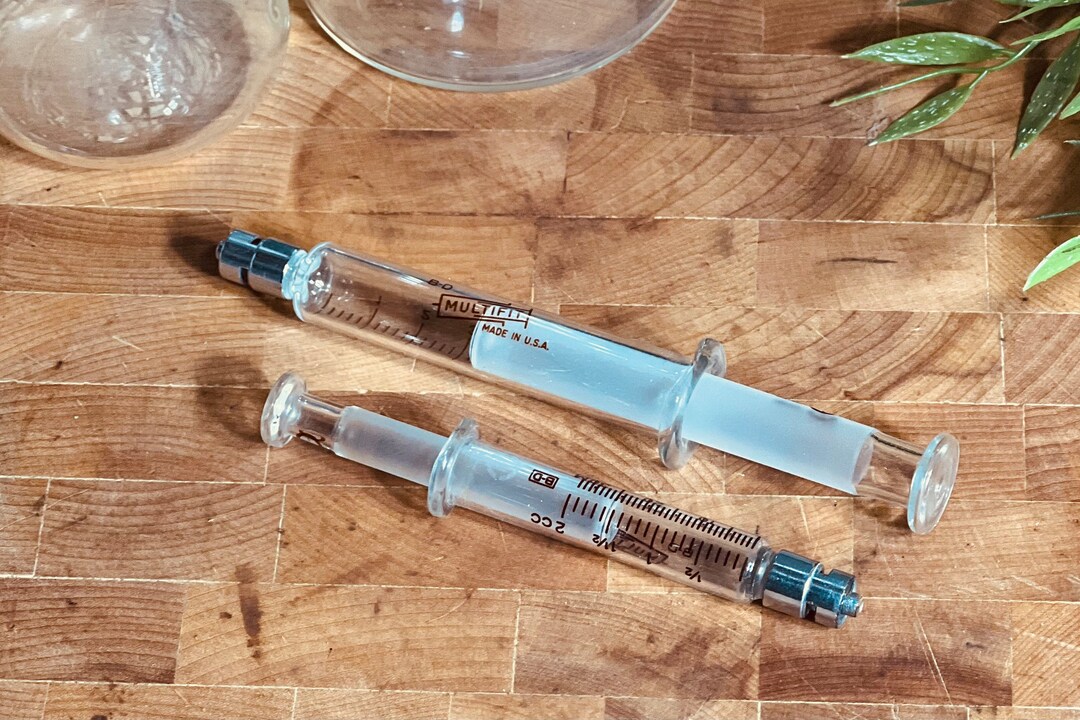 Vintage Glass Syringe, Apothecary or Goth Accent, Benson Dickinson ...