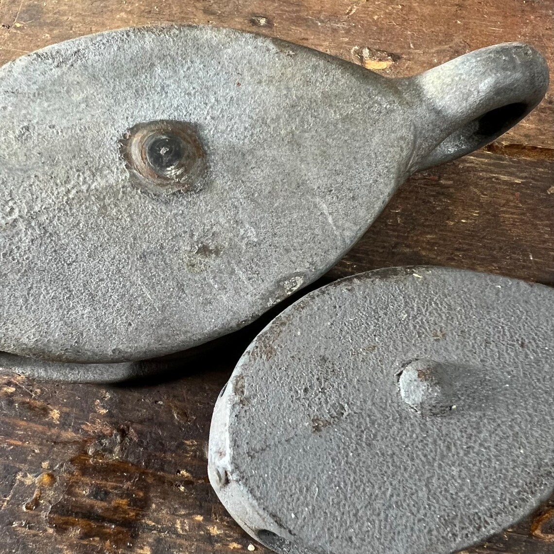 Vintage Industrial Decor Old Gray Metal Pulleys - Etsy