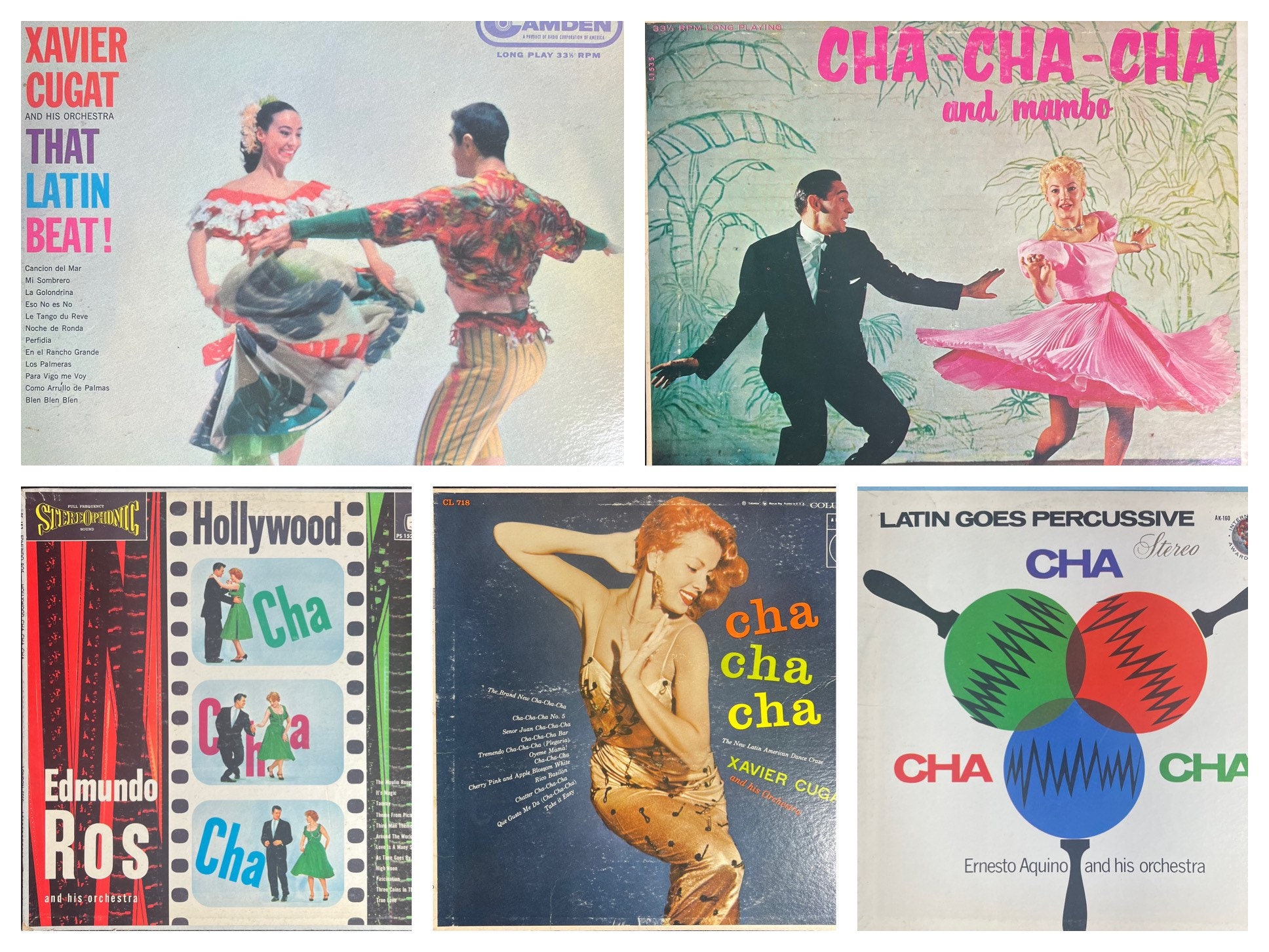 Vintage Cha-cha Records. Xavier Cugat, Ernesto Aquino, Edmundo Ros, and ...