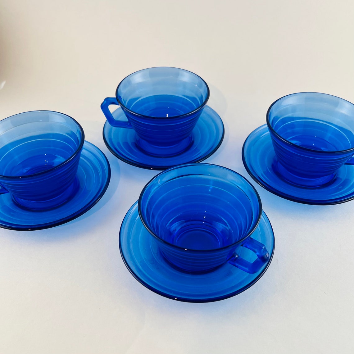 10 Piece Vintage Hazel Atlas Glassware Set - Cobalt Blue Moderntone ...