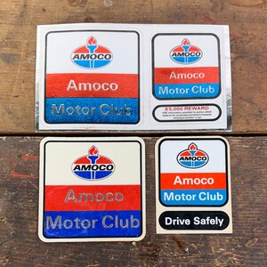Amoco Motor Club Decal, New Old Stock 1960s and 1970s Amoco Motor Club ...
