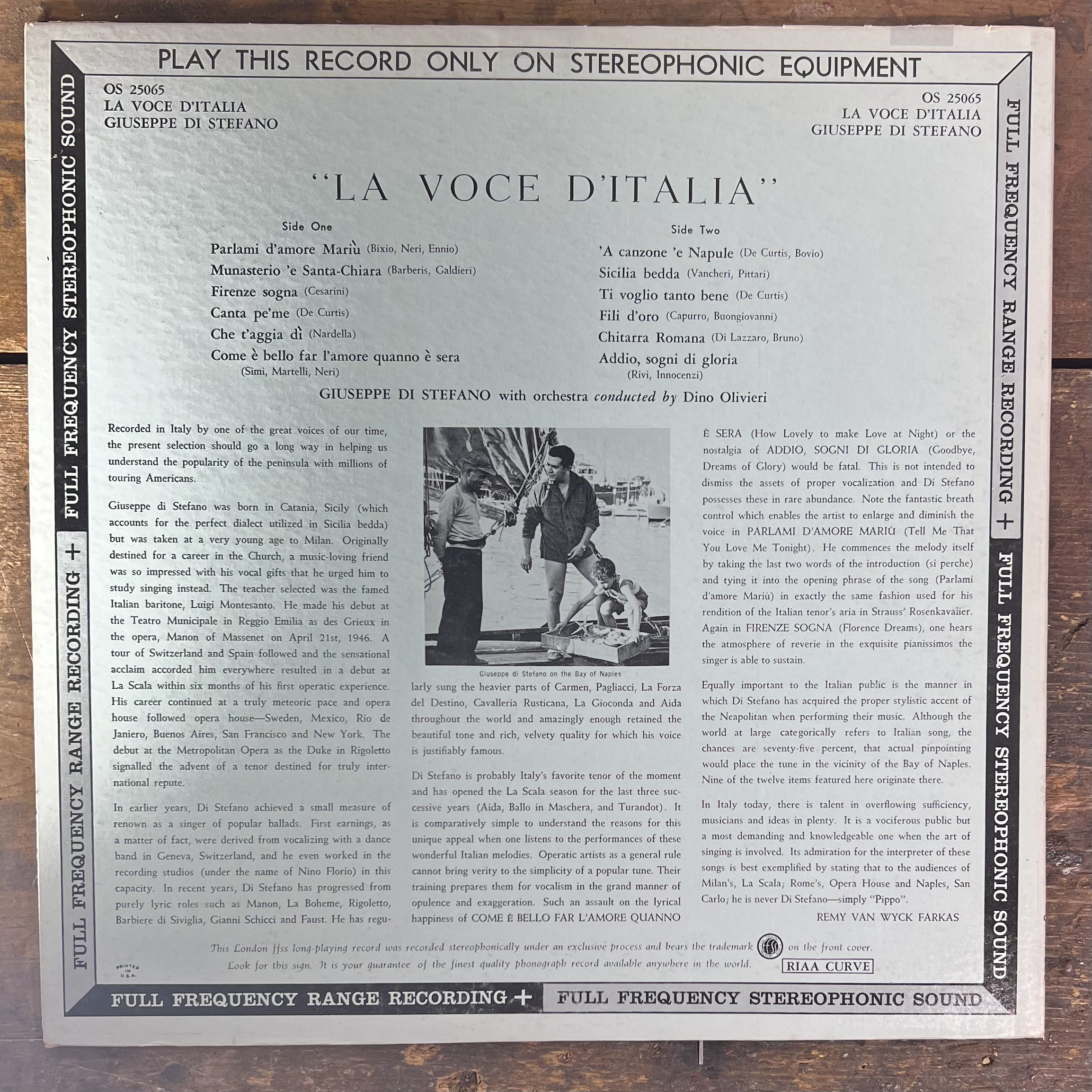 Classic Italian Records, Vintage Vinyl Mario Lanza, Giuseppe Di Stefano ...