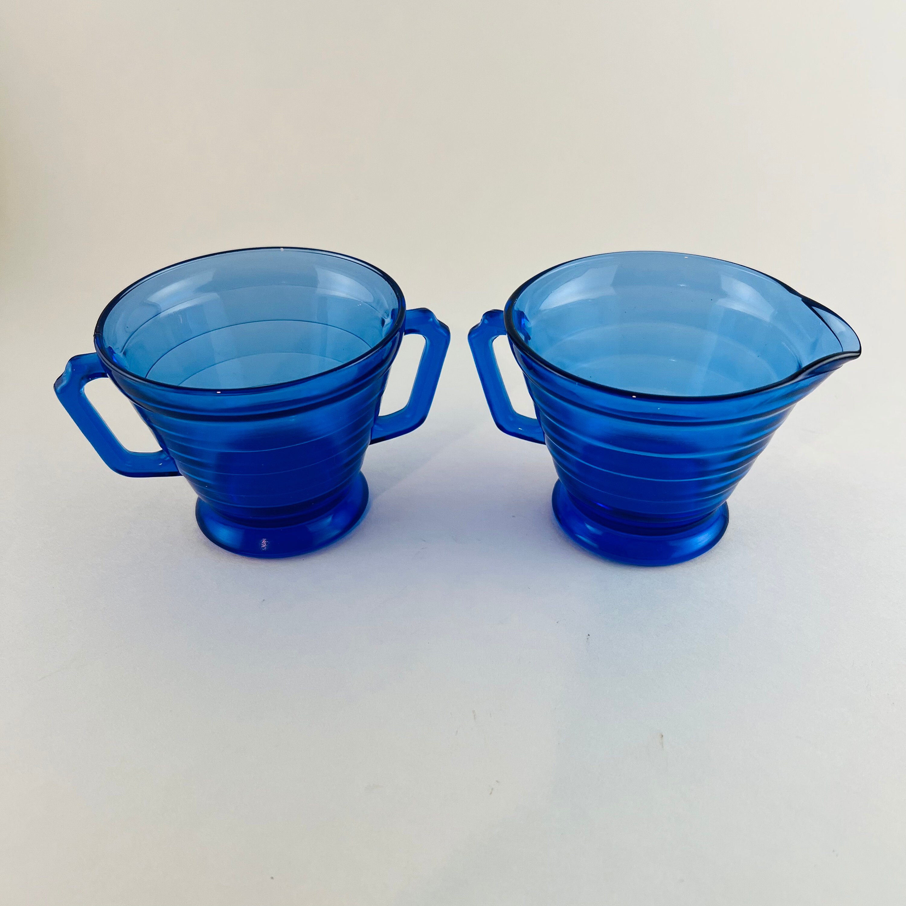 10 Piece Vintage Hazel Atlas Glassware Set - Cobalt Blue Moderntone ...