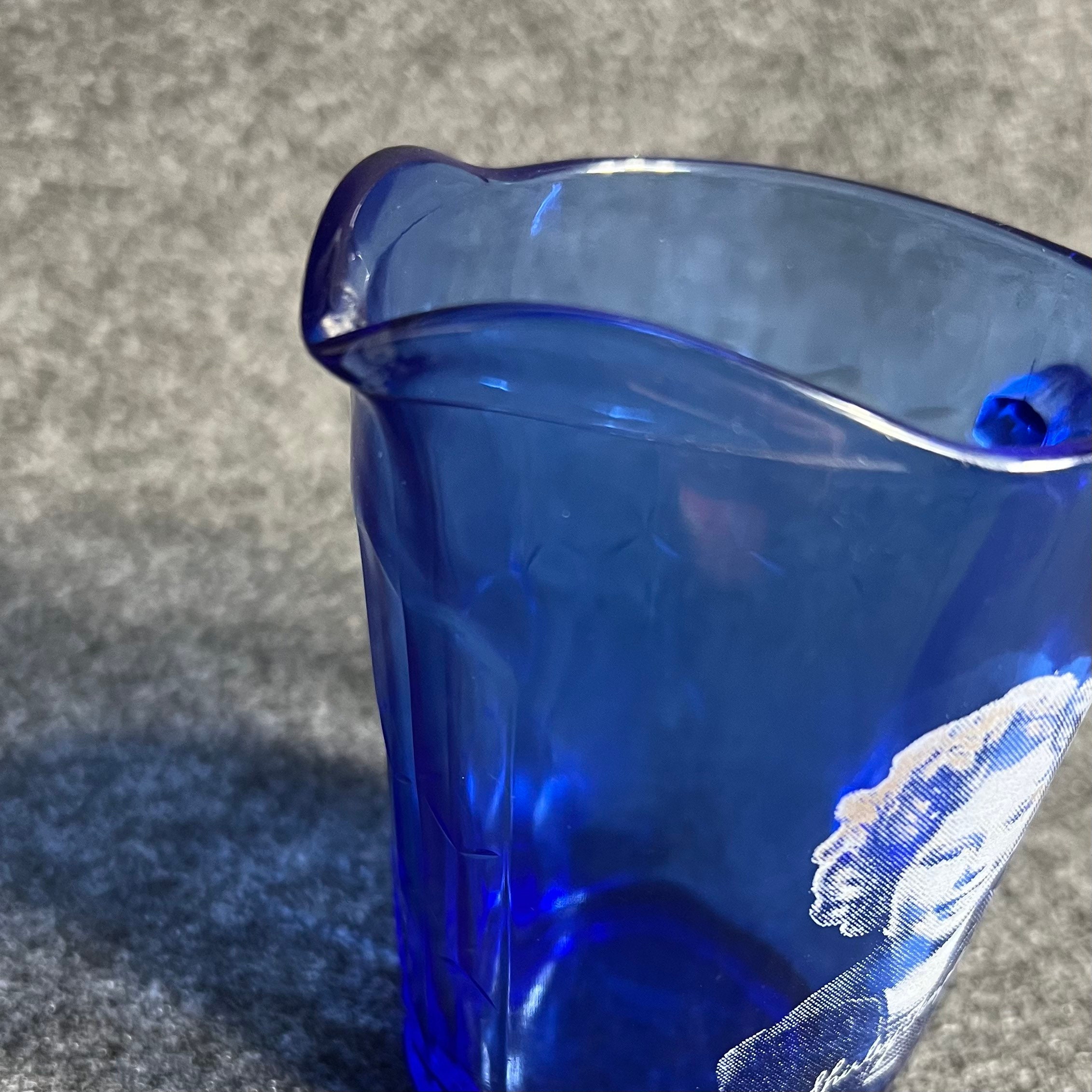 Vintage Cobalt Blue Shirley Temple Depression Glass Pitcher, Glass ...