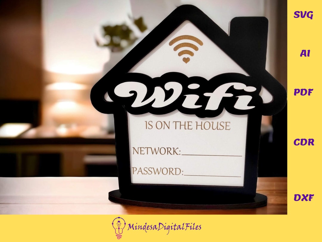 Wifi Sign With Stand or Hanger Design for Laser Cut, Digital Files, Cdr ...