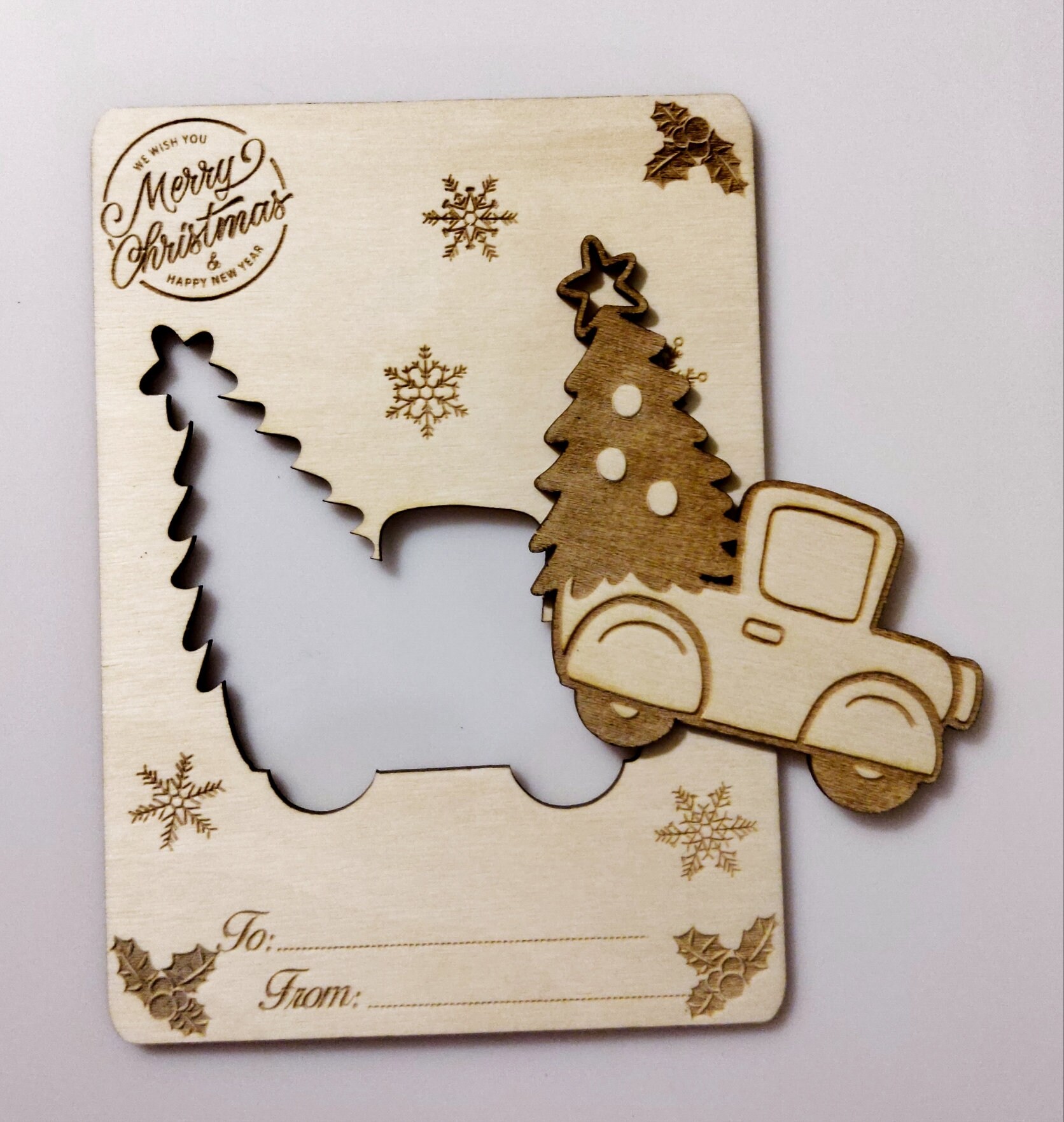 Laser Cut Files for 6 Christmas Greetings Cards , Digital Files, Cdr ...