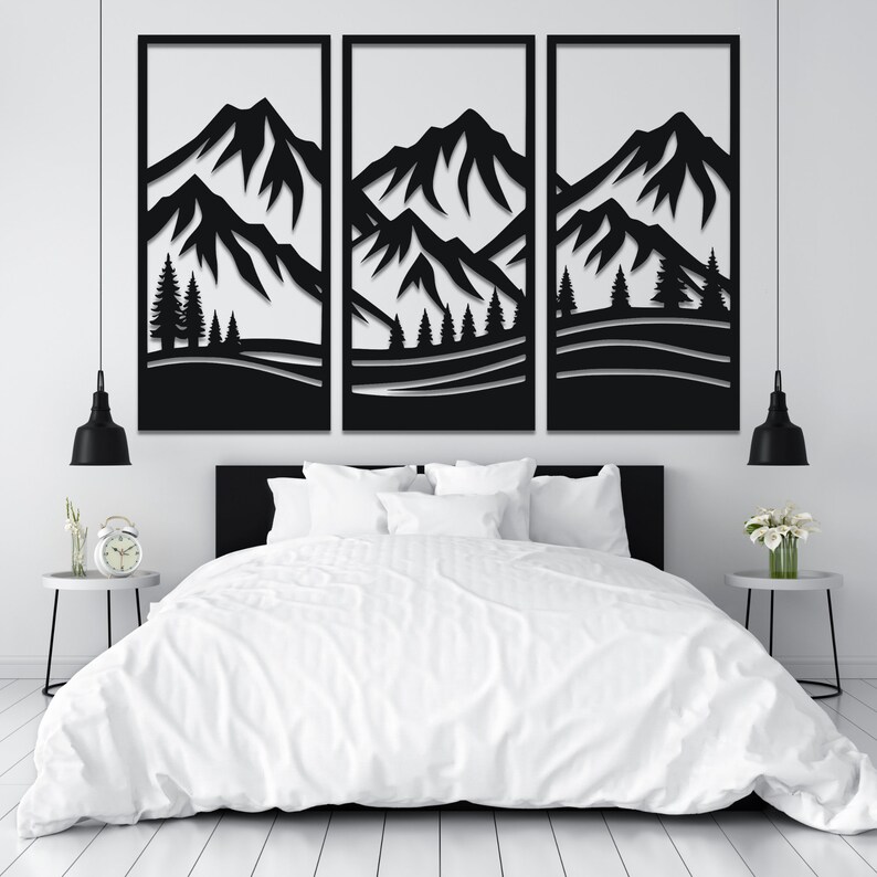 Mountains Wall Panel Design for Laser Cut,sticer Decal, Router ...
