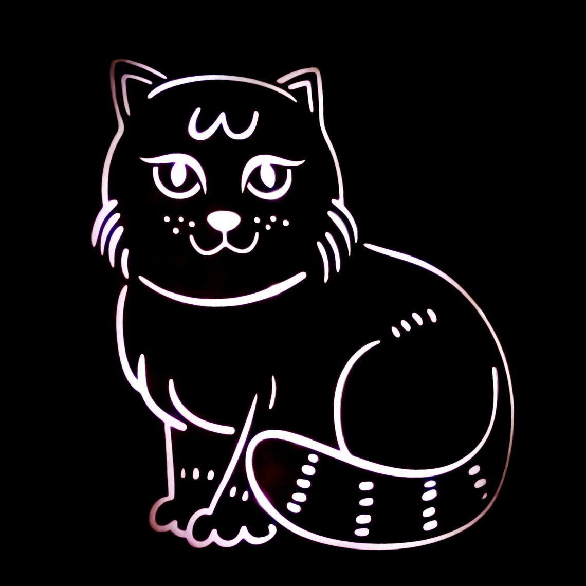 Laser Cut Cat Lamp Design With Name (digital Files) - Etsy