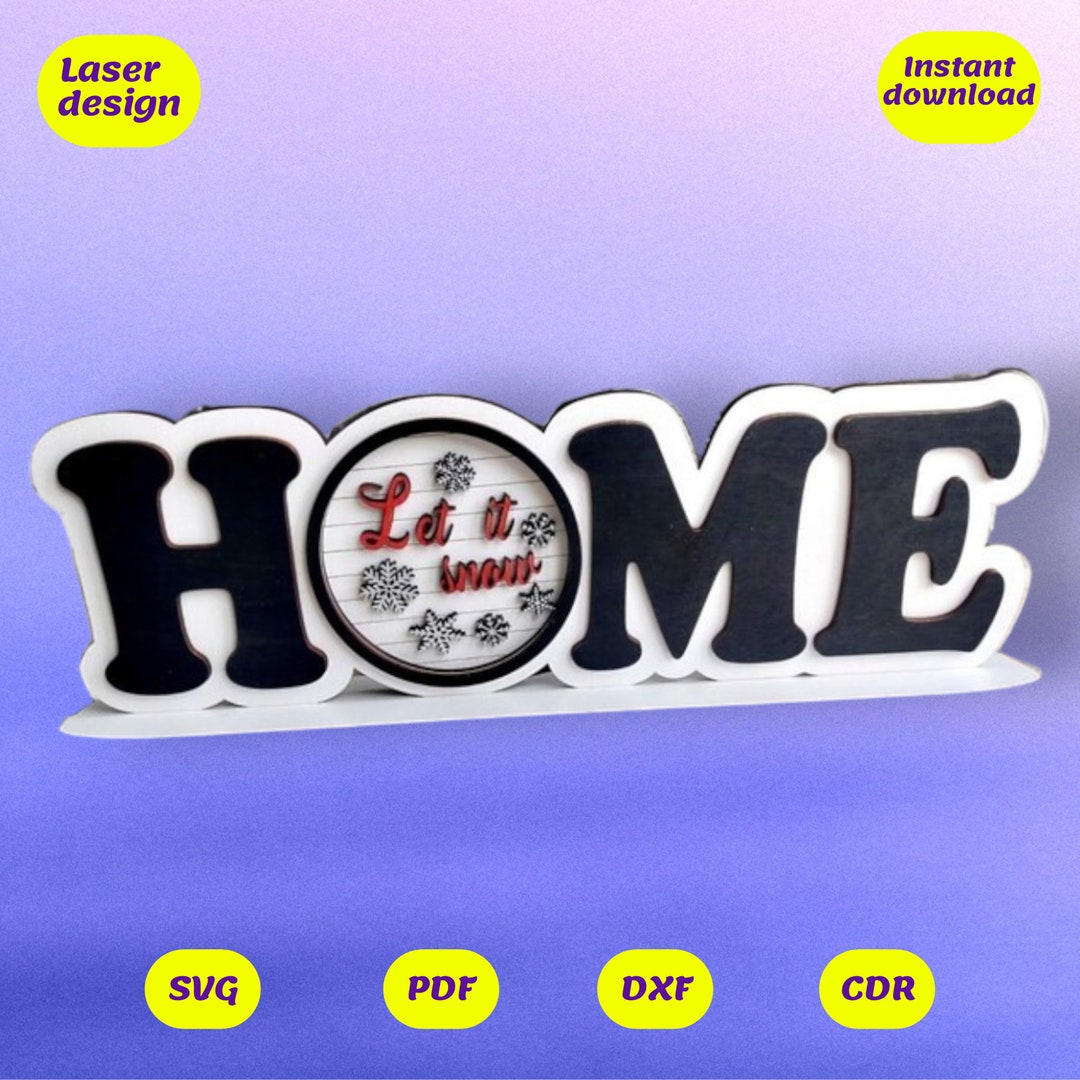 Interchangeable Sign Let It Snow Insert Design for Laser Cut, Glowforge ...