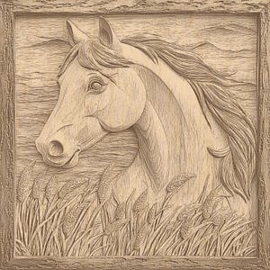 3D Laser Engrave Horse PNG, 3D Illusion, Laser Ready , Laser Burn File ...