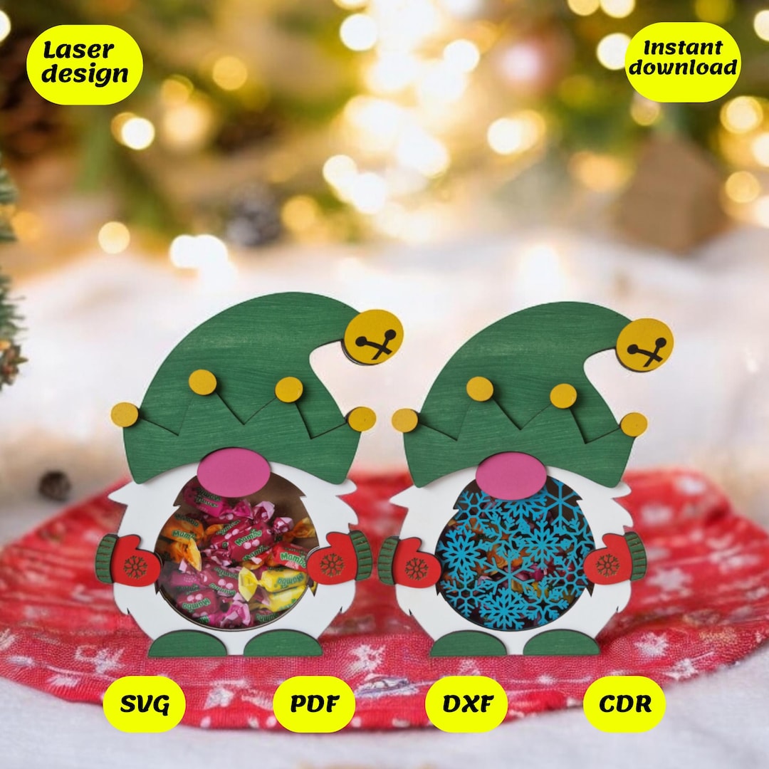 Laser Cutting File Christmas Elf Box, Laser Files Box, Laser Files, Svg ...