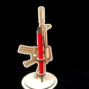 M16 Shape Pen Stand Design for Laser Cut, Digital Files, Cdr, Dxf, Ai ...
