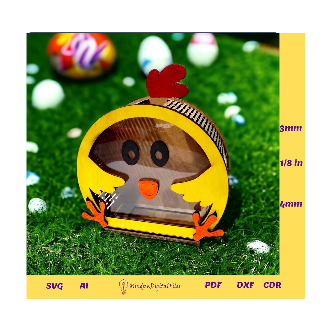 Easter Chick Candy Box Designs for Laser Cut, Digital Files, Cdr, Dxf ...
