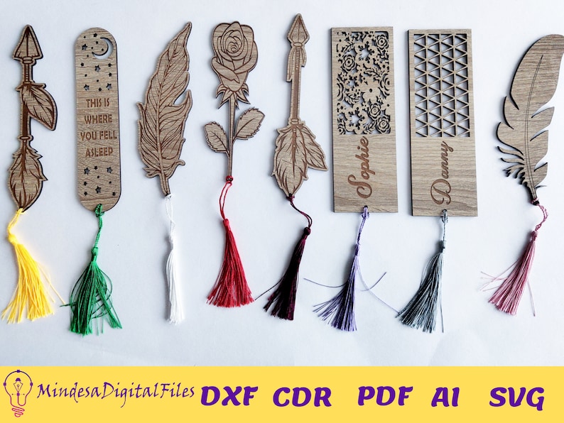 Set of 16 Bookmarks Design for Laser Cut Digital Files Cdr - Etsy