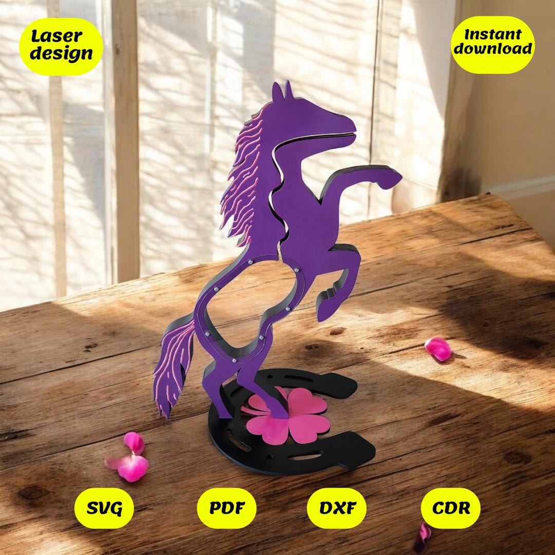 Horse Bank Eating Coins Design for Laser Cut, Digital Files, Cdr, Dxf ...