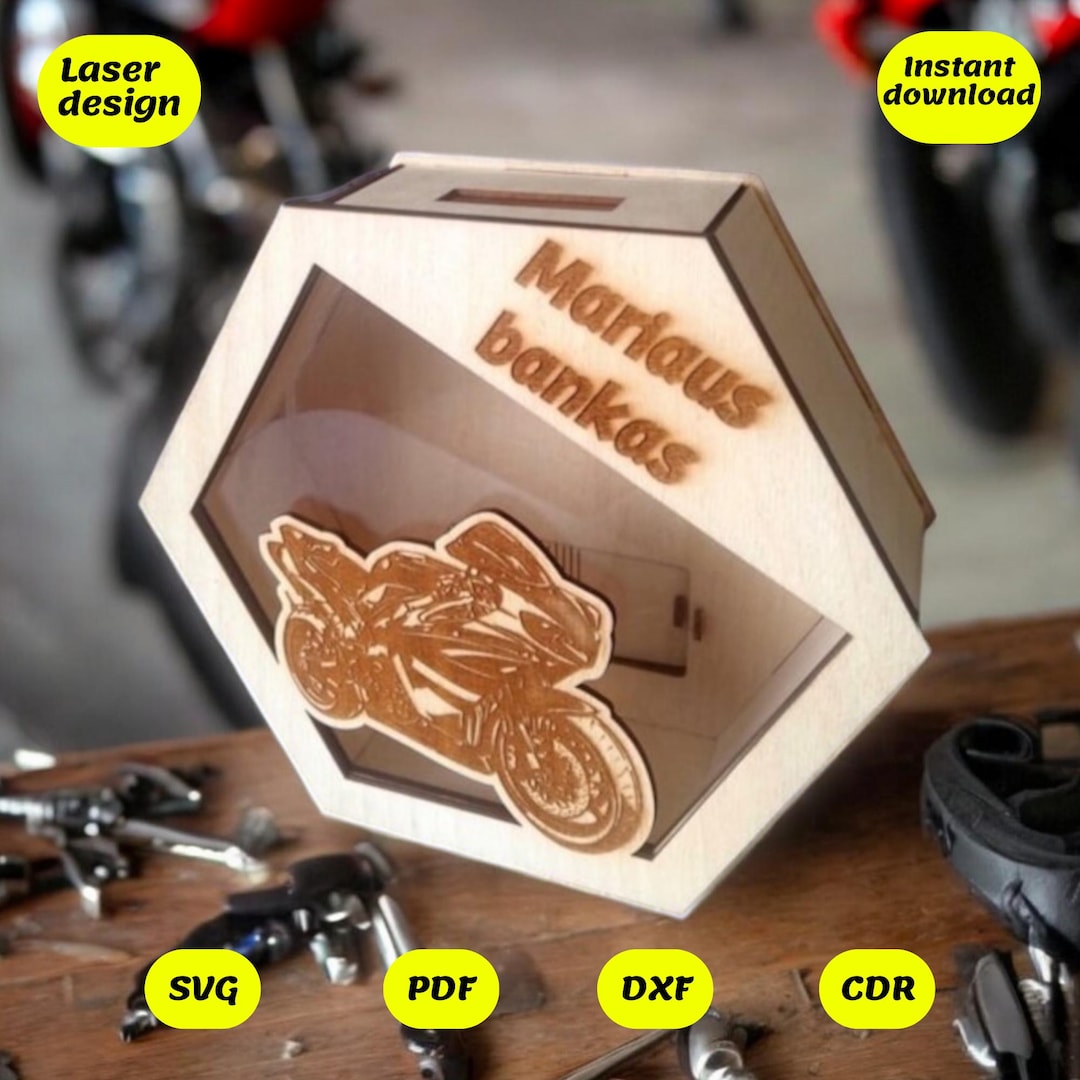 Moto Bank Design for Laser Cut, Digital Files,cdr, Dxf, Ai, Svg,pdf - Etsy