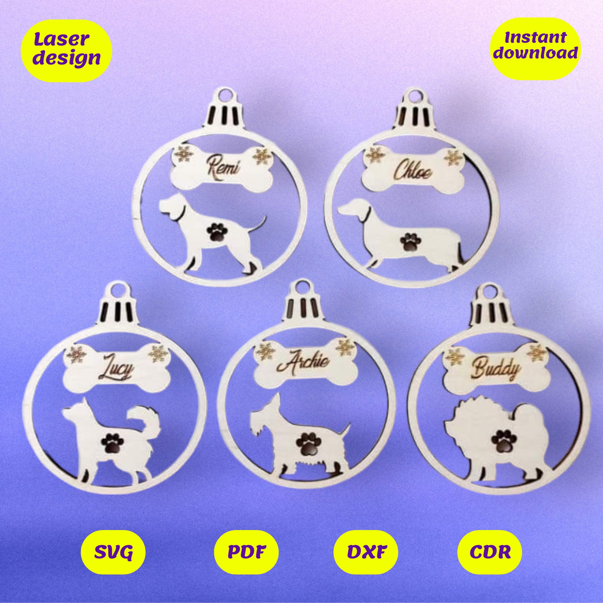 Laser Cutting Files 31 Dog Ornaments, Svg Cut Files, Laser Files ...