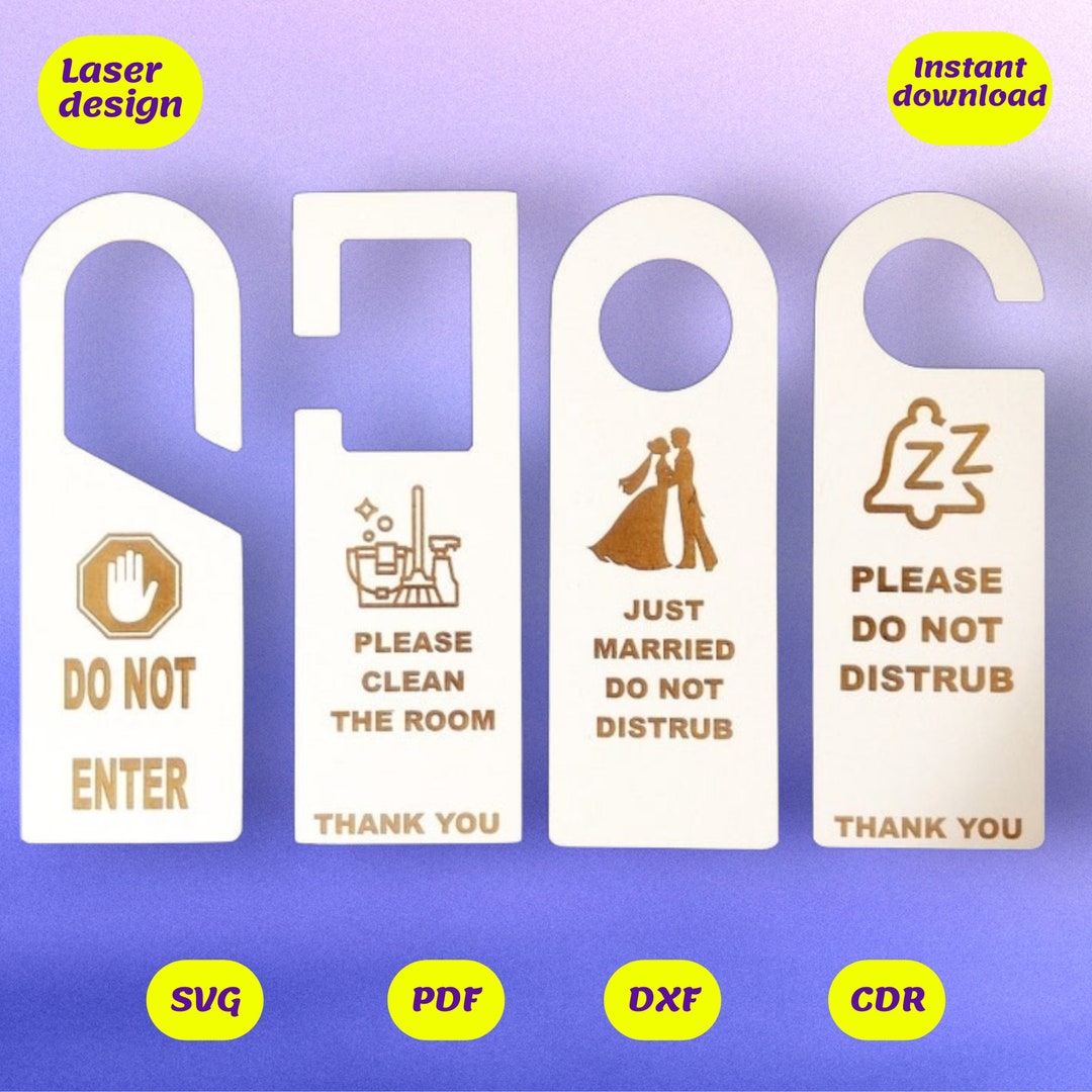 Door Signs Design for Laser Cut , Digital Files, Cdr, Dxf, Ai, Svg,pdf ...