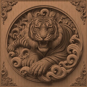3D Laser Engrave Tiger V1 PNG, 3D Illusion, Laser Ready , Laser File ...