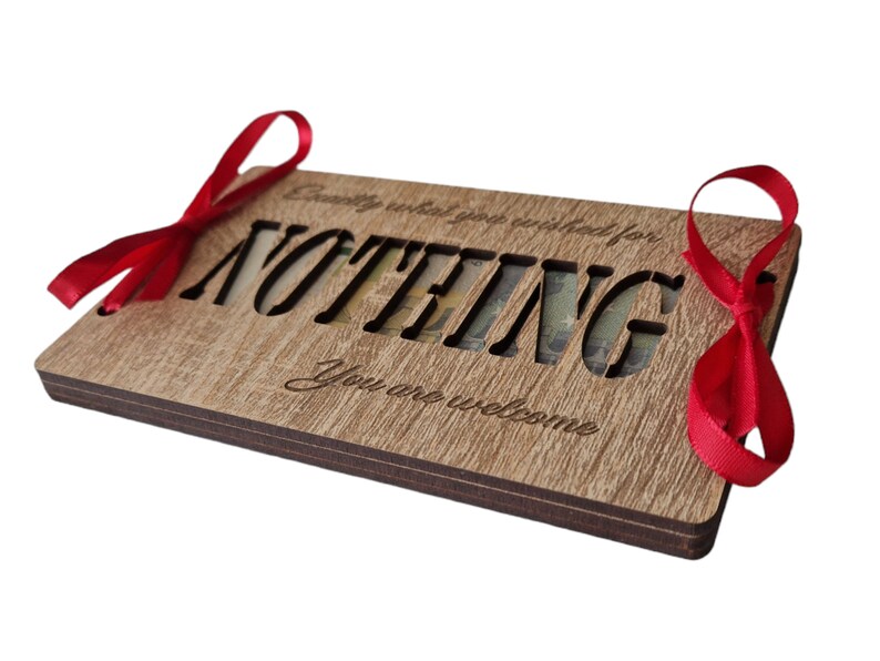 Laser Cut Money Gift Card "nothing" Design (digital Files) - Etsy